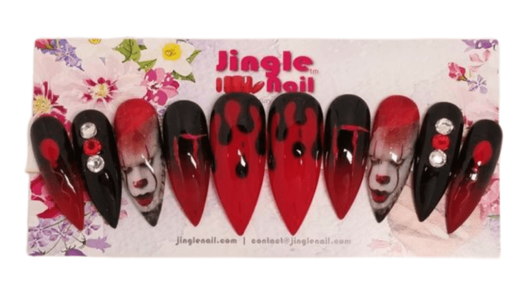 Horror Pennywise Black Red Press-on Nails - Jingle Nail